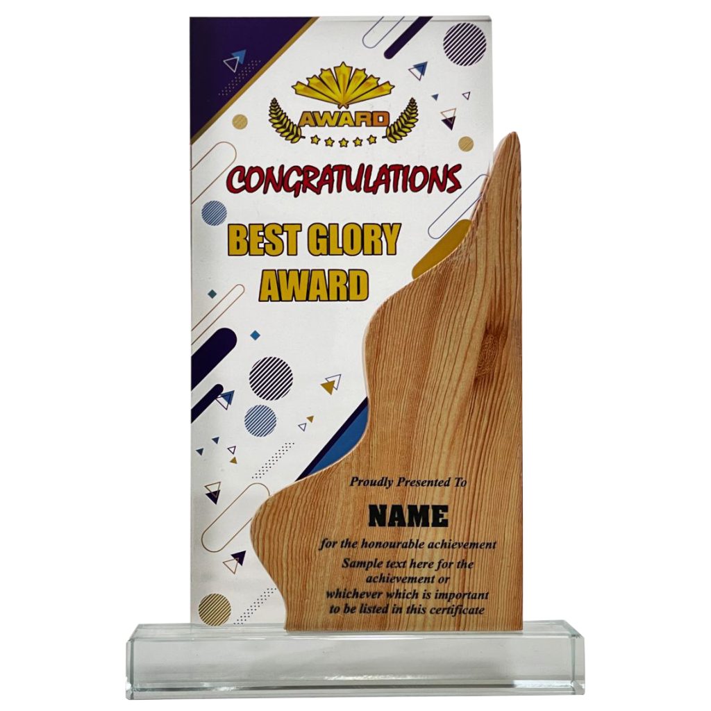 Unique Trophy Awards | WC6232 Acrylic Wooden Plaque - Wood Corporate ...